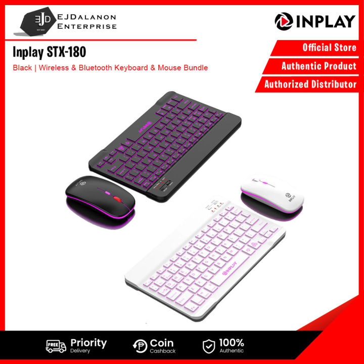 Inplay STX-180B | STX-180W Wireless & Bluetooth Keyboard & Mouse Bundle ...