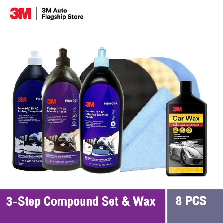 3M™ Perfect-It™ EX AC Rubbing Compound 36060, 32 fl oz + Machine Polish 06094 (946 mL ...