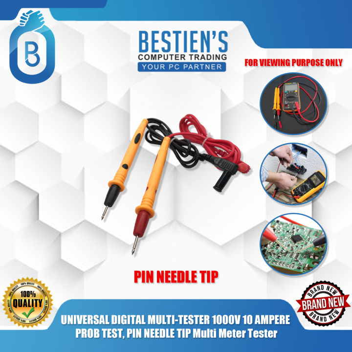 UNIVERSAL DIGITAL MULTI-TESTER 1000V 10 AMPERE PROB TEST, PIN NEEDLE ...