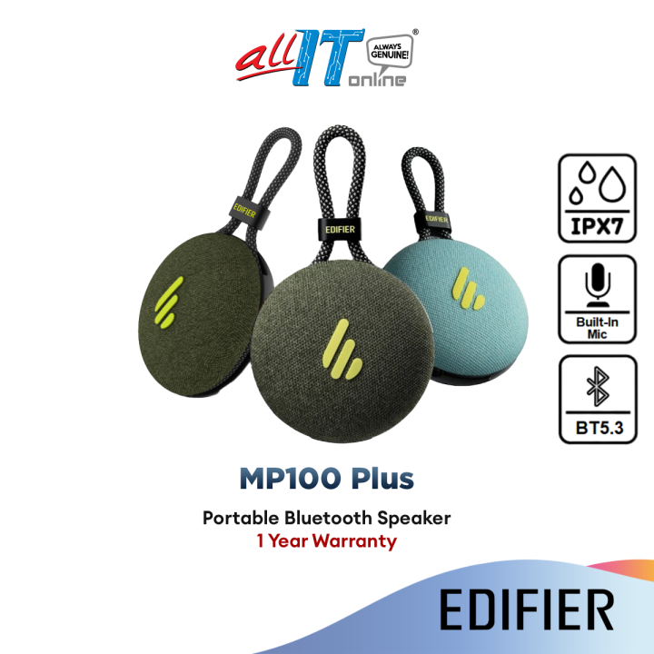 Edifier MP100 Plus Portable Speaker Bluetooth 5.3/40mm Driver/7 Hrs Playback/Type-C/IPX7 ...
