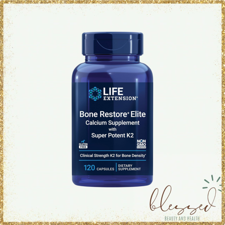 Life Extension, Bone Restore, Calcium Supplement with Vitamin K2, 120 ...
