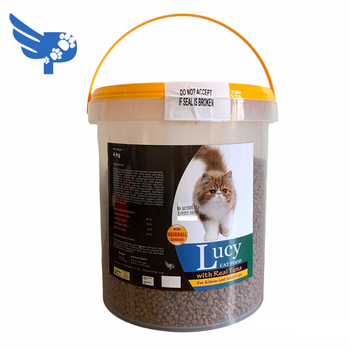 Lucy Cat Food for All Ages - 4kg PAIL - TIMBA - Tuna Flavor - Cat Dry ...