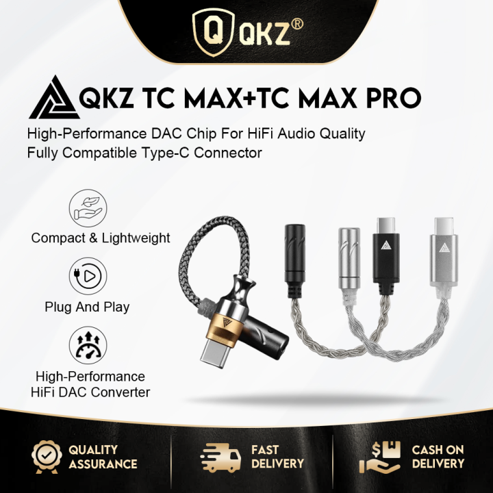 QKZ TC MAX+TC MAX PRO Adapter to Earphone Audio Cable to Mobile Phone ...