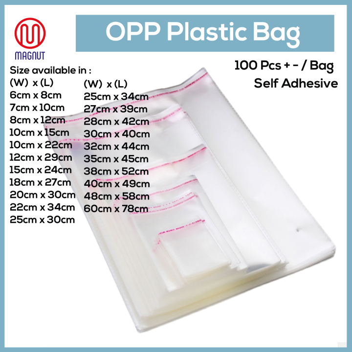 100pcs Transparent OPP Plastic Bag Cloth Storage Packing Home Organizer ...