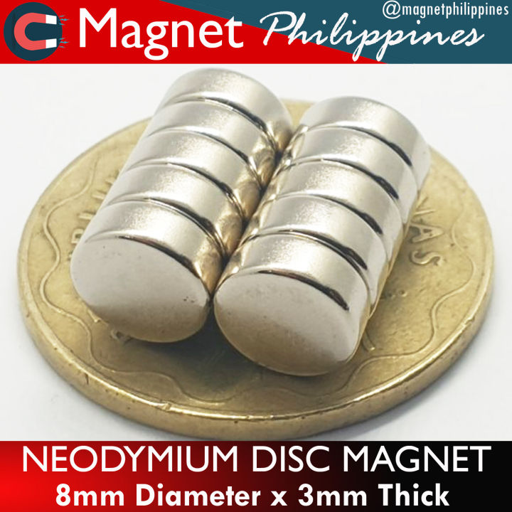 10 Pieces N52 Neodymium Magnet (EIGHT) 8mm Dia. x 3mm Thick Super ...