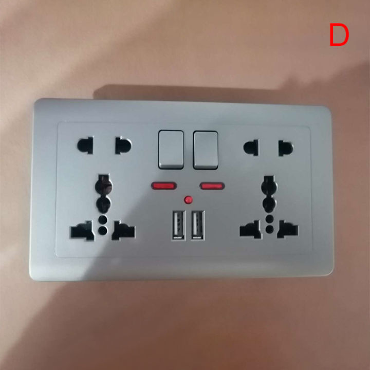 Big Dealse EU Standard Usb Socket Gray Embedded Panel Wall Power Socket ...