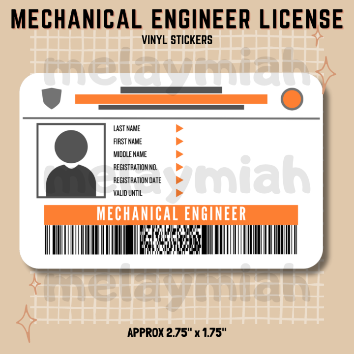 Mechanical Engineer License - Vinyl Sticker by Melay&Miah | Lazada PH