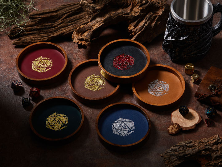Antique D20 Circle Mini Tray | ถาดไม้ ถาดทอย ลูกเต๋า Dice DnD D&D MTG ...