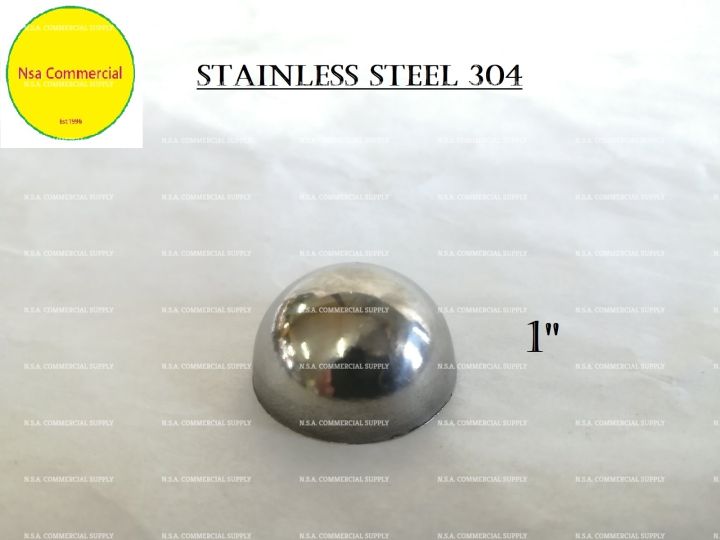 Stainless High Grade / Round Tube End Cap 1" outside dia. (Half Sphere ...
