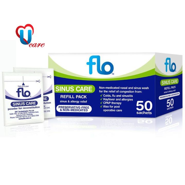 [E:2025/26] Flo Sinus Care 50 Refill Sachets - Nasal & Sinus Packs ...