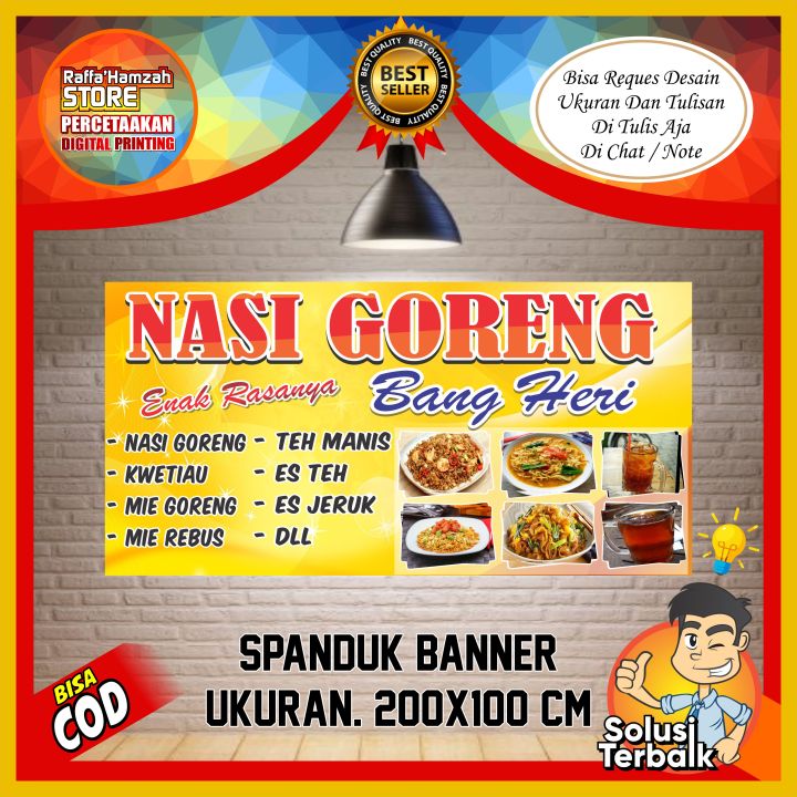 (bisa cod) spanduk banner nasi goreng custome / spanduk nasi goreng ...