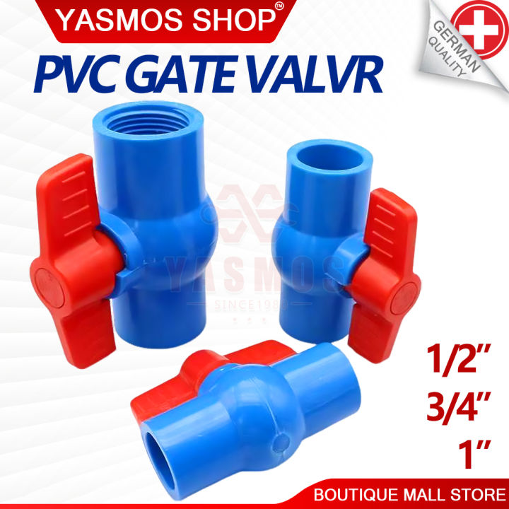 PVC Ball Valve Blue Gate Valves 1/2",3/4",1"Outdoor Plumbing ...