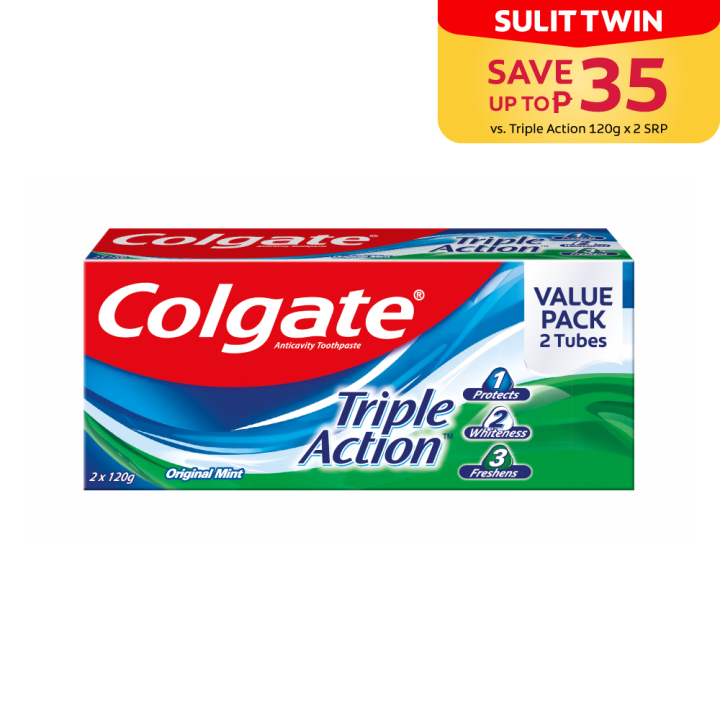 Colgate Triple Action Anti-Cavity Family Toothpaste 120g Twin Pack ...