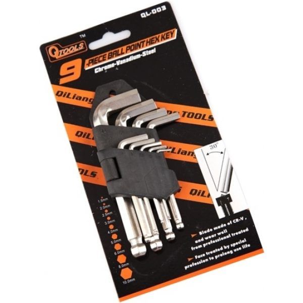 Qtools High Quality 9 Pcs Ball Point HEX KEY SET/ Allen key set | Lazada