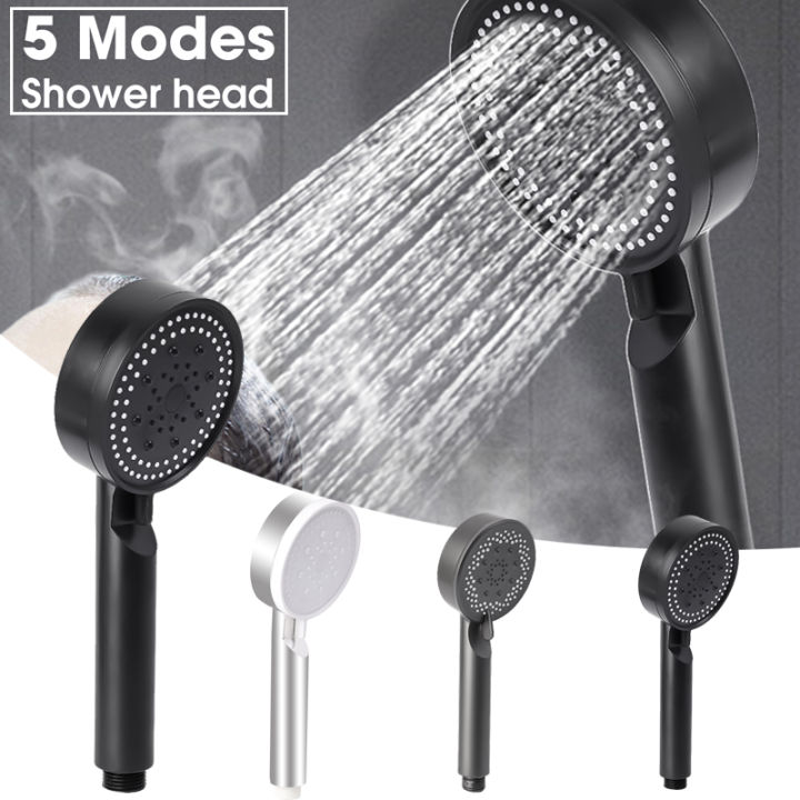 High Pressure Shower Head 5 Mode Adjustable Shower Large Water Spray ...