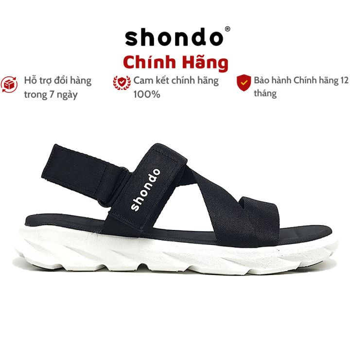 Giày Sandals SHONDO nam nữ F6 Sport Quai hậu Đen Đế Trắng - F6S003 ...