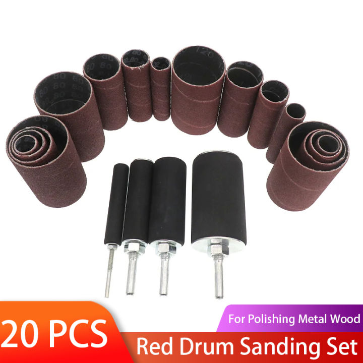 Drum Sanding Kit,20 Pcs Rubber Spindle Sanding Drum Sander Tool Kit Set ...