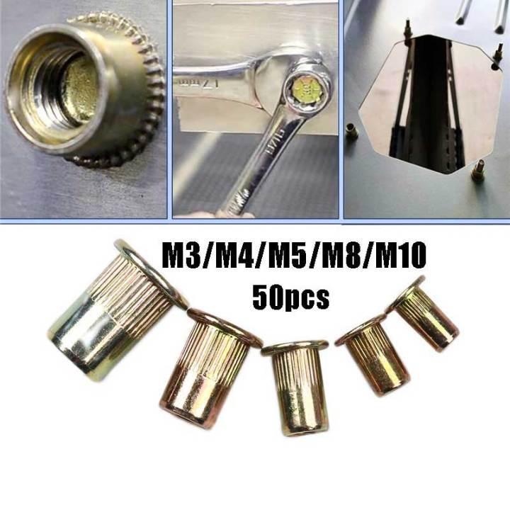 50pcs Rivet Nut Rivnut Flat Nut M3 M4 M5 M8 M10 | Lazada Indonesia