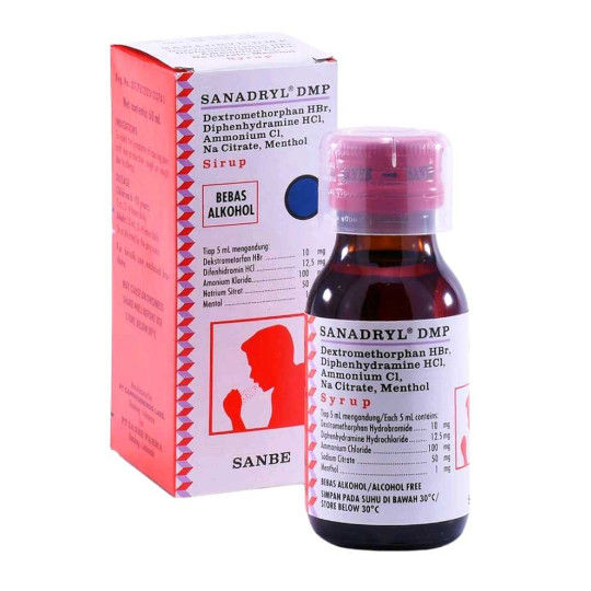 OBAT BATUK SANADRYL DMP SIRUP 120 ML | OBAT BATUK KERING TIDAK BERDAHAK ...
