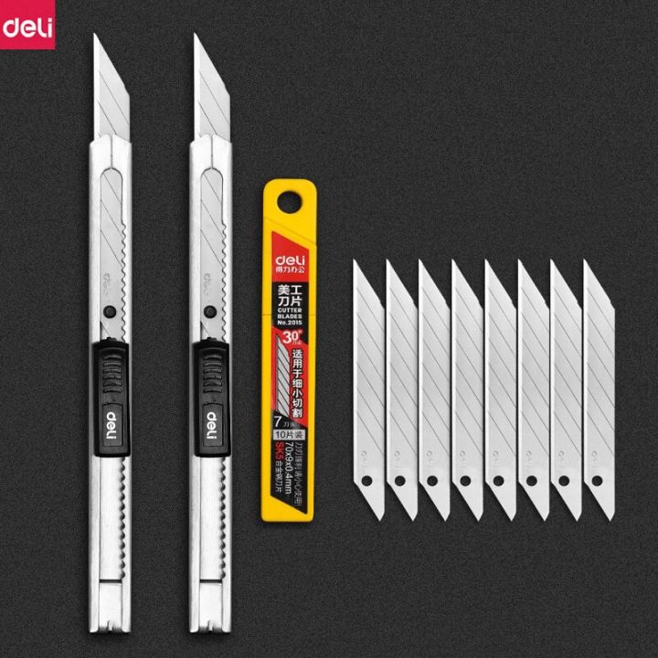 Deli Utility knife Retractable with 30 Degree Snap Off Blade 9MM Box ...