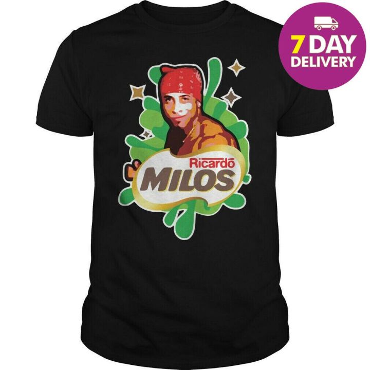 Ricardo milos Funny parody เสื้อยืดกีฬาสำหรับผู้ชาย เสื้อยืดแฟชั่นลำลอง ...