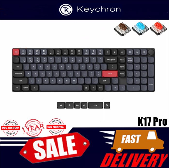 Keychron K17 Pro QMK/VIA Wireless Custom Game Mechanical Keyboard ...