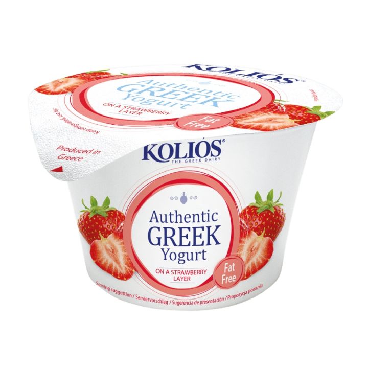 Kolios Authentic Strawberry 0% Fat Greek Yogurt (150g) - [Same Day ...