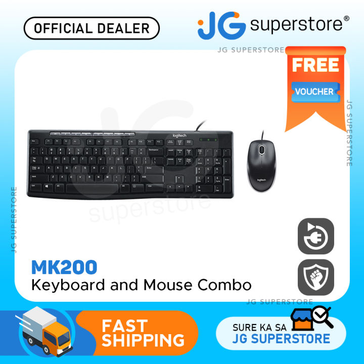 Logitech Mk200 Media Wired Full Sized Keyboard With Spill Resistant
