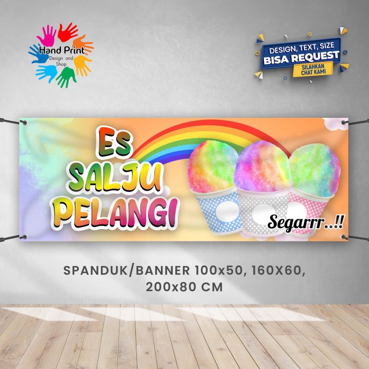 Spanduk Banner Es Salju Pelangi Gratis Memesan Desain | Lazada Indonesia