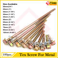 (100pcs) Tex Screw for metal for wood 1,1-1/2, 2, 2-1/2,3,4,5inch ...
