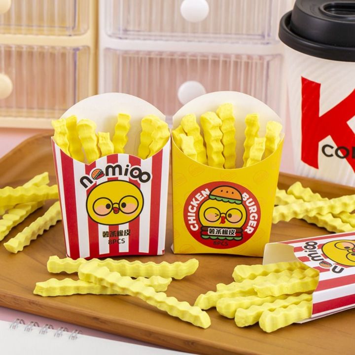 SDFBN แบบพกพาได้ ยางลบเฟรนช์ฟรายส์ ตลกๆ สร้างสรรค์และสร้างสรรค์ ยางลบ ...