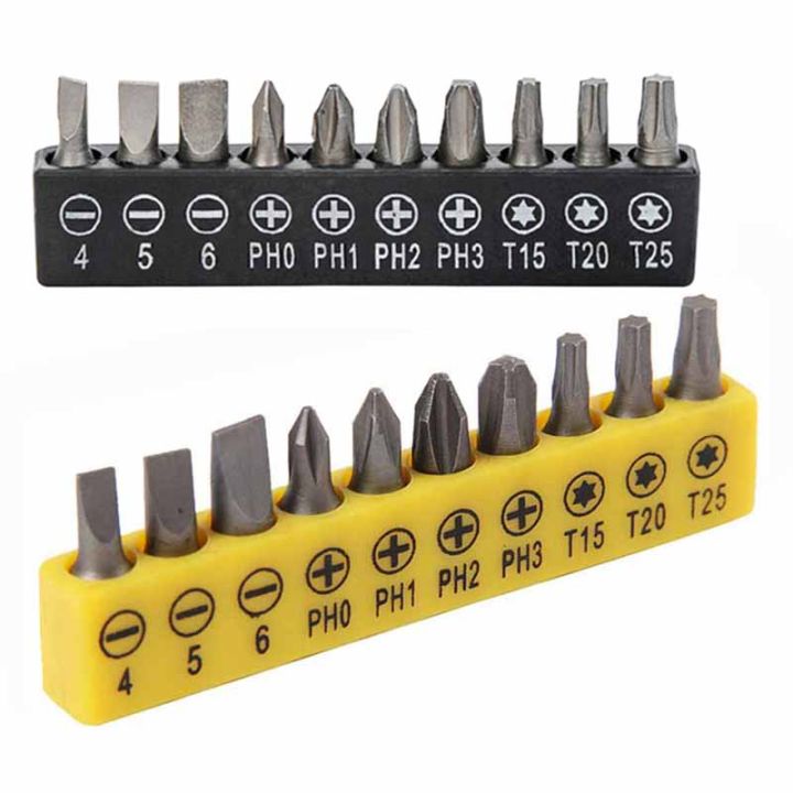 10pcs Drill bit set 25mm 1/4" Hex Torx Head Screwdriver Bit Screw Insert Bit Set | Lazada PH