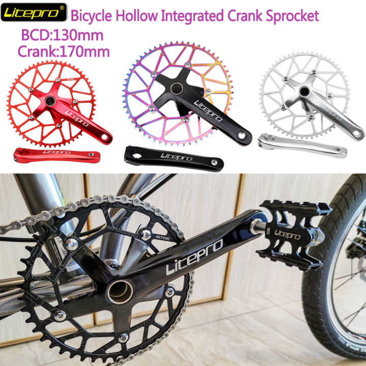 【Manila stock+COD】 Litepro Folding Bike Crankset Bcd 130mm Hollow ...
