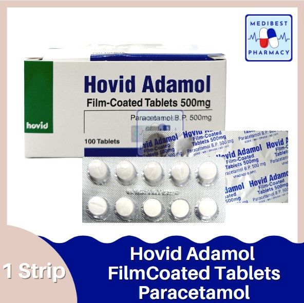 Hovid Adamol Film-Coated Tablets Paracetamol B.P. 500mg - 1 Strip | Lazada
