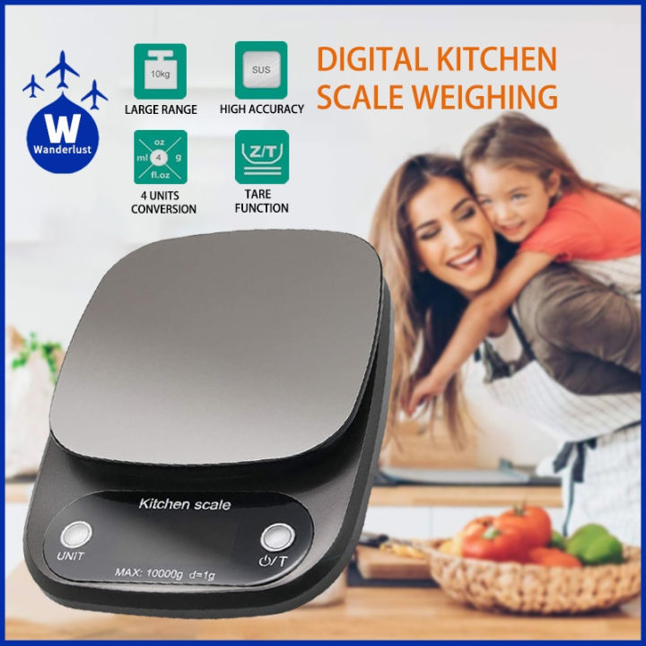 Electronic10kg/1g Kitchen Scale Stainless Steel Digital Weighing Food ...
