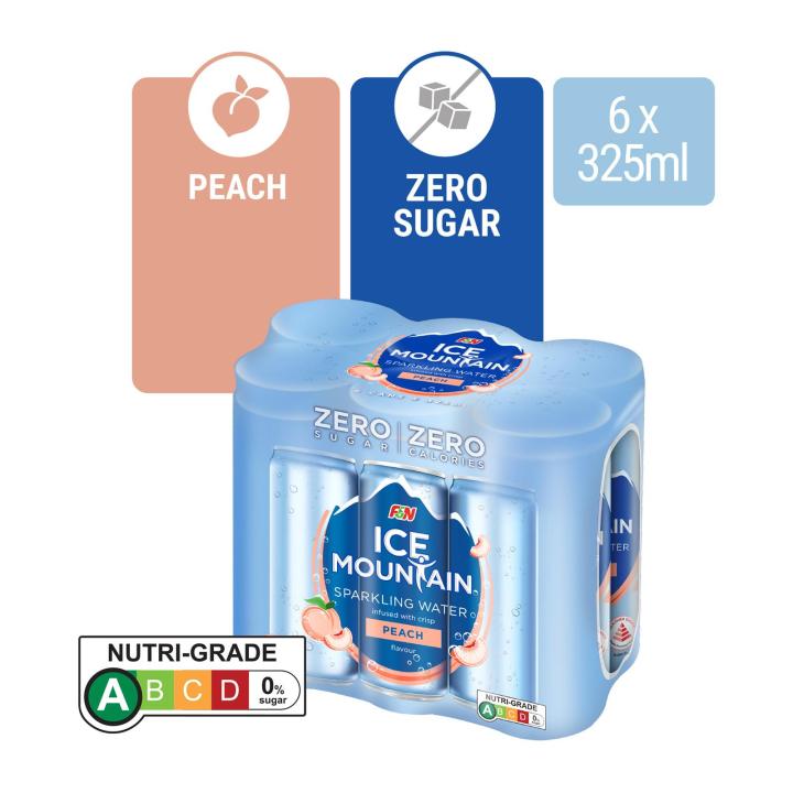 Ice Mountain Peach Sparkling Water 325ML x 6 | Lazada Singapore