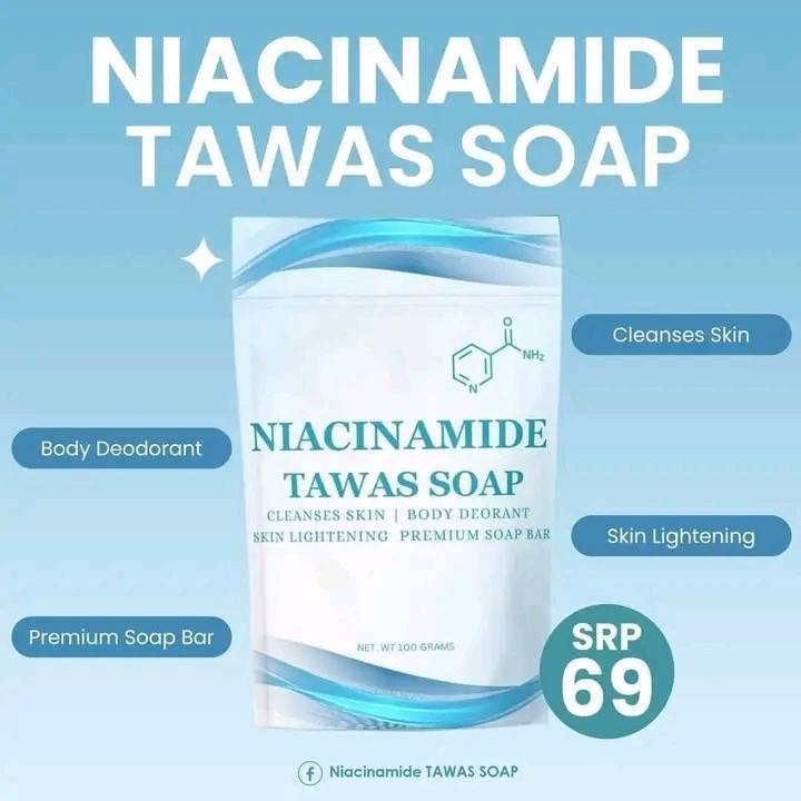 NIACINAMIDE TAWAS SOAP CLEANSES SKIN BODY DEODORANT SKIN LIGHTENING ...