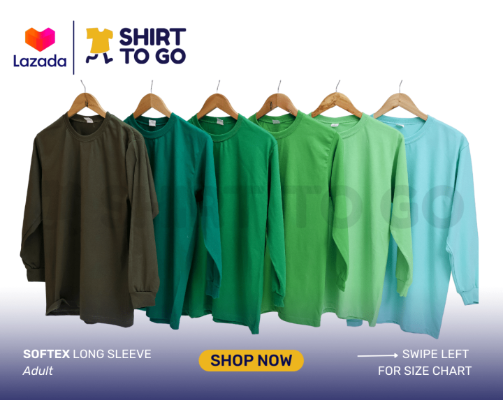 SOFTEX Cotton LONG SLEEVE for Men and Womens SHADES OF GREEN | Lazada PH
