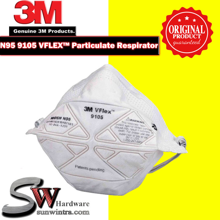 ORIGINAL 3M™ VFlex™ Particulate Respirator/Face Mask 9105,N95 | Lazada