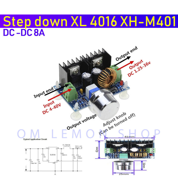 XL4016 Step Down 8A DC-DC Buck Converter XH-M401 XL 4016 Module ...
