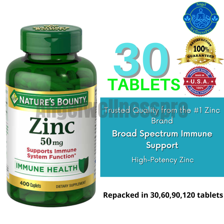Nature's Bounty Zinc 50 mg- 30 Caplets- AUTHENTIC | Lazada PH
