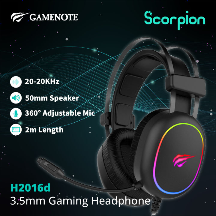 Gamenote H2016d RGB Light Passive Noise Reduction Gaming Headphone | Lazada