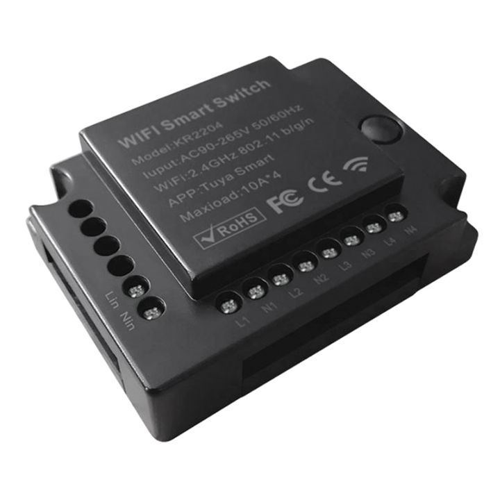 Mini DIY WiFi Smart Light Switch 4 Gang 4 Way Module Smart Life/Tuya ...