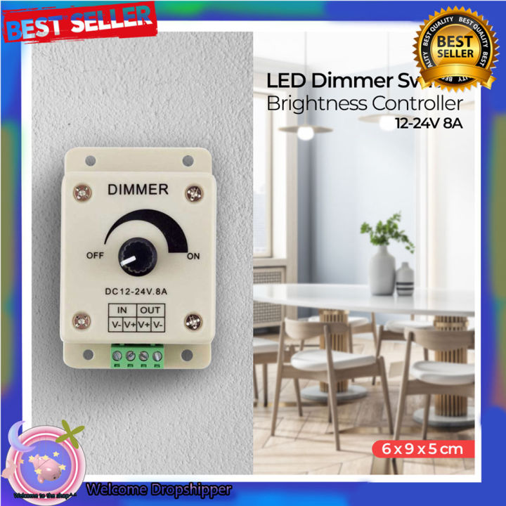 AELED Dimmer Lampu LED Brightness Controller 12-24V 8A | Lazada Indonesia