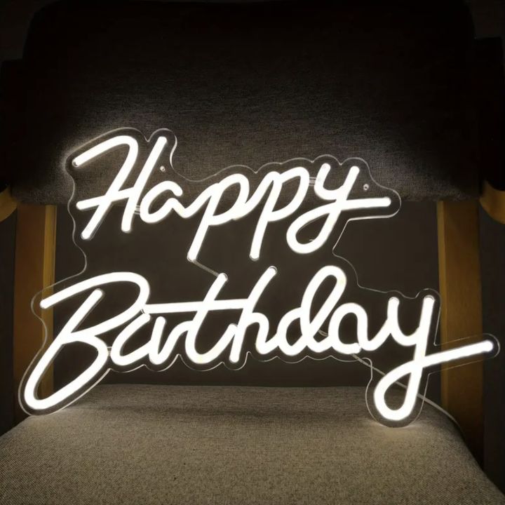 Led Happy Birthday Neon Sign for Party Decor Led Neon Light USB Powered ...