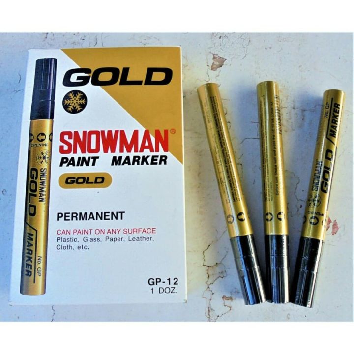Spidol Permanen Snowman Paint Marker GP-12 Tinta Gold | Lazada Indonesia
