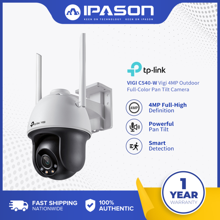 TP-Link VIGI C540 & C540-W 4MP Outdoor Full-Color Wi-Fi Pan Tilt ...