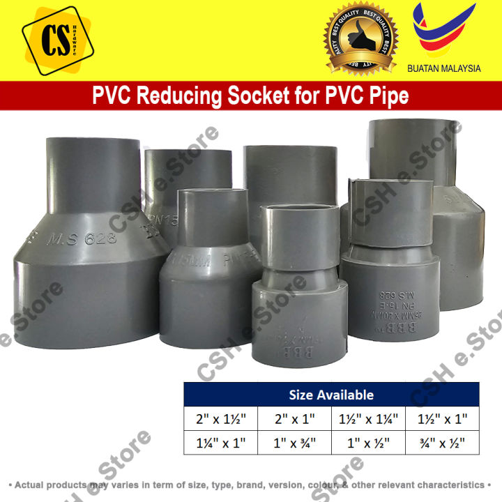 PVC Reducing Socket PVC Pipe Fitting Reducer Socket 2 inch 1 1/2 inch 1 ...