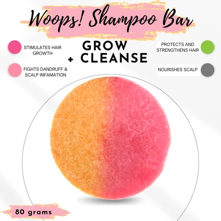 Woops Shampoo Bar Duo (Grow + Cleanse) 80g | Lazada PH