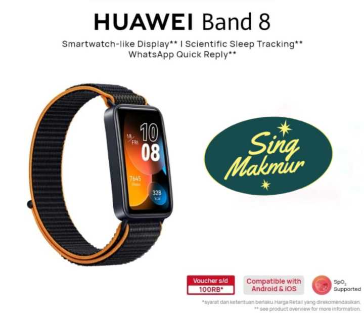 HUAWEI Band 8 Smartband | Smartwatch-like Display|WhatsApp Quick Reply ...